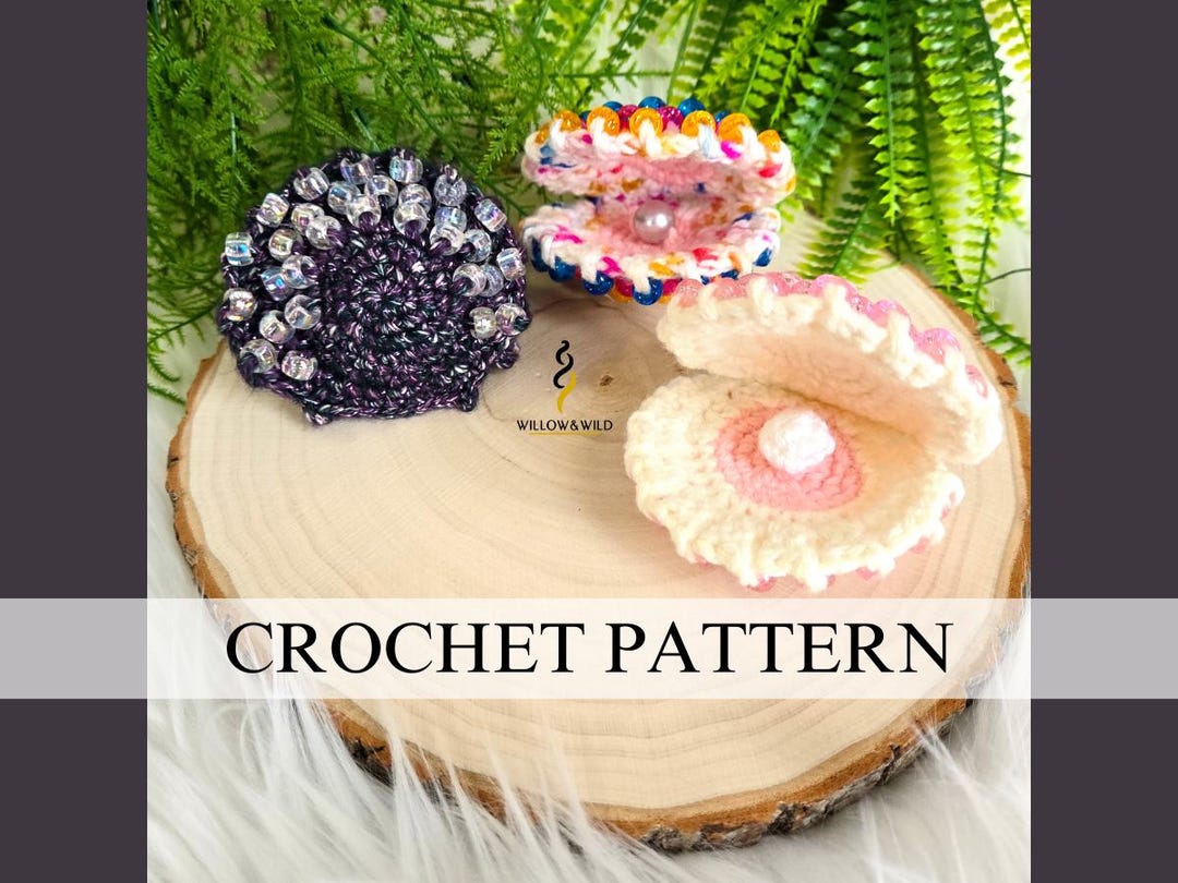 Beaded Fidget Oyster Crochet Pattern | Crochet Fidget Toy | Crochet ...
