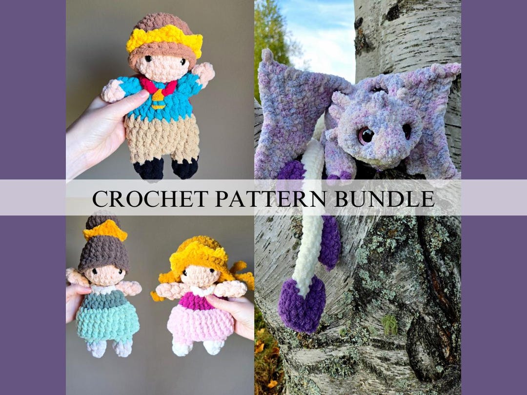 Royal Bub and Dragon Bundle Pattern | Dragon Crochet Pattern | Dragon ...