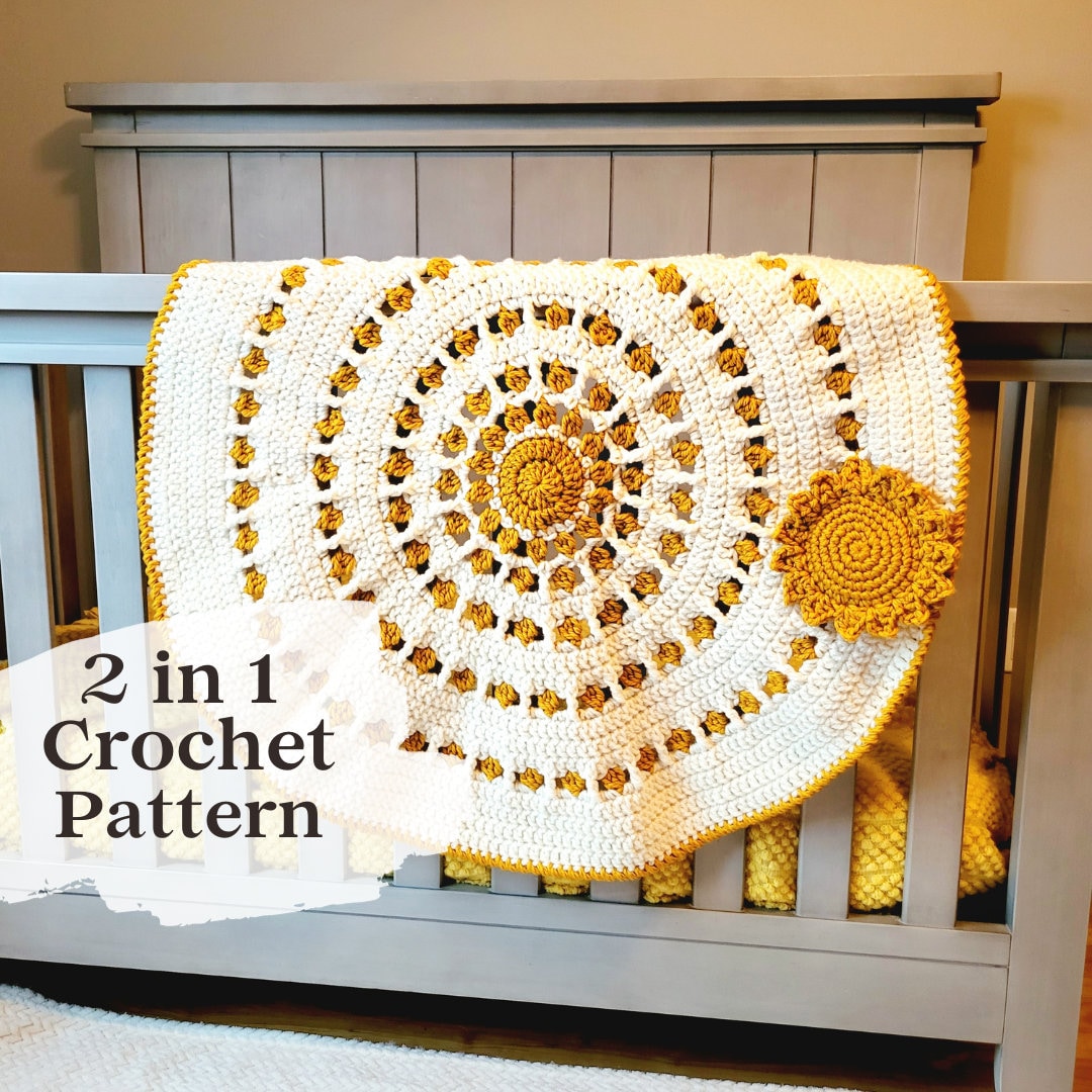 2in1 My Sunshine Baby Blanket & Lovey Crochet Pattern Sun Baby Blanket ...