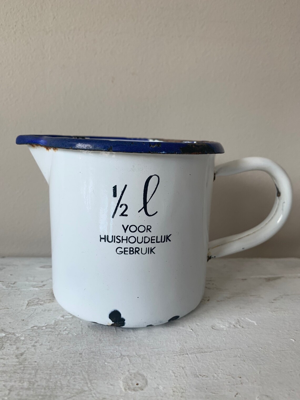 Vintage Enamel Measuring Cup 05 Ltr - Etsy
