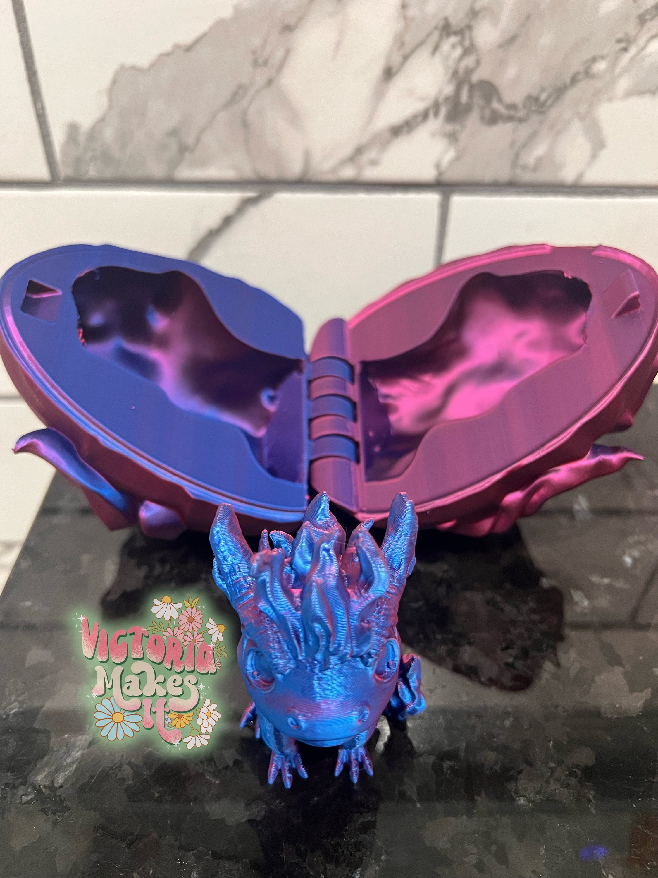 3d Printed Dragon With Egg - Etsy