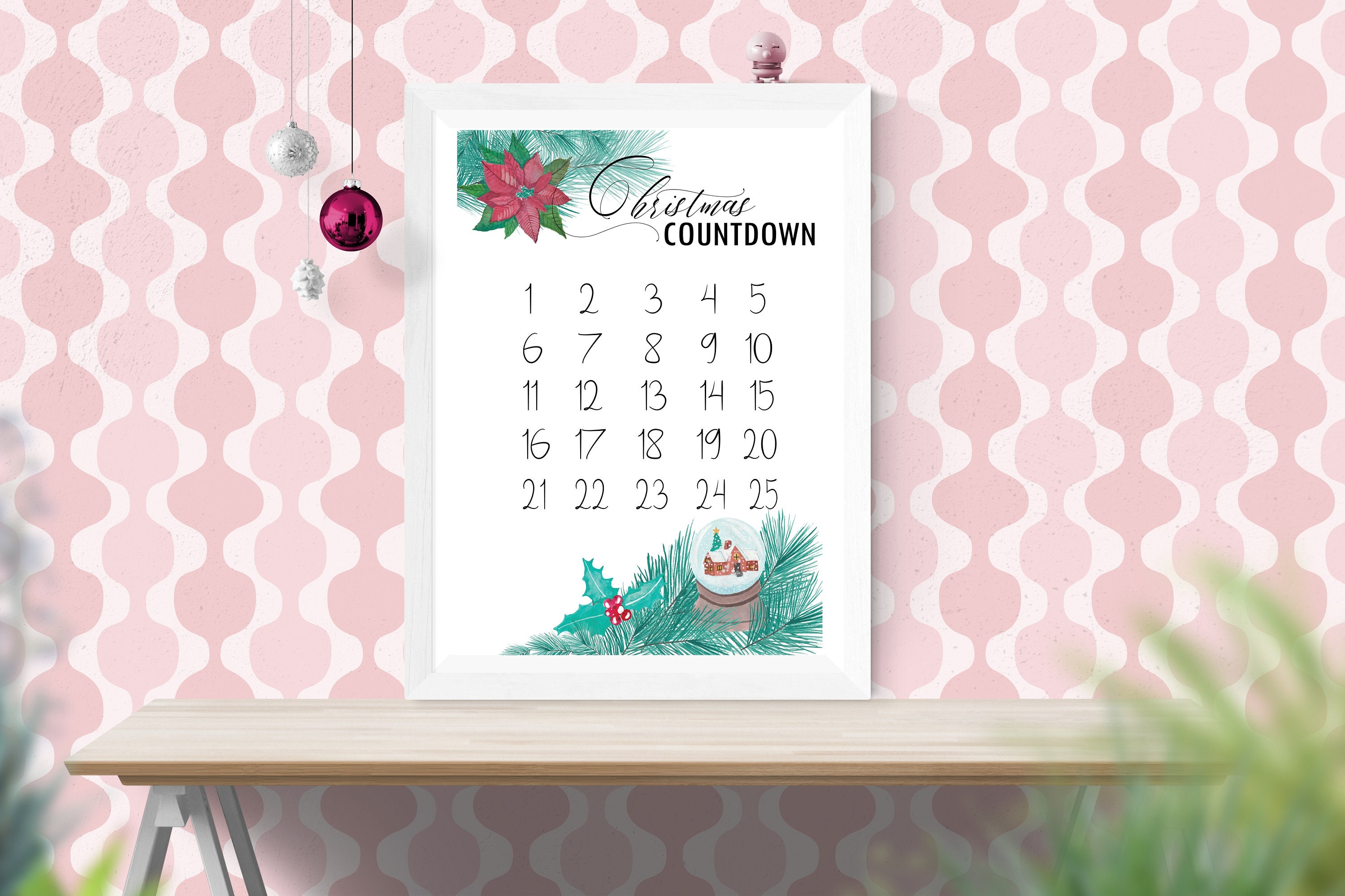 Printable Christmas Countdown, Christmas Decor, Christmas Item ...
