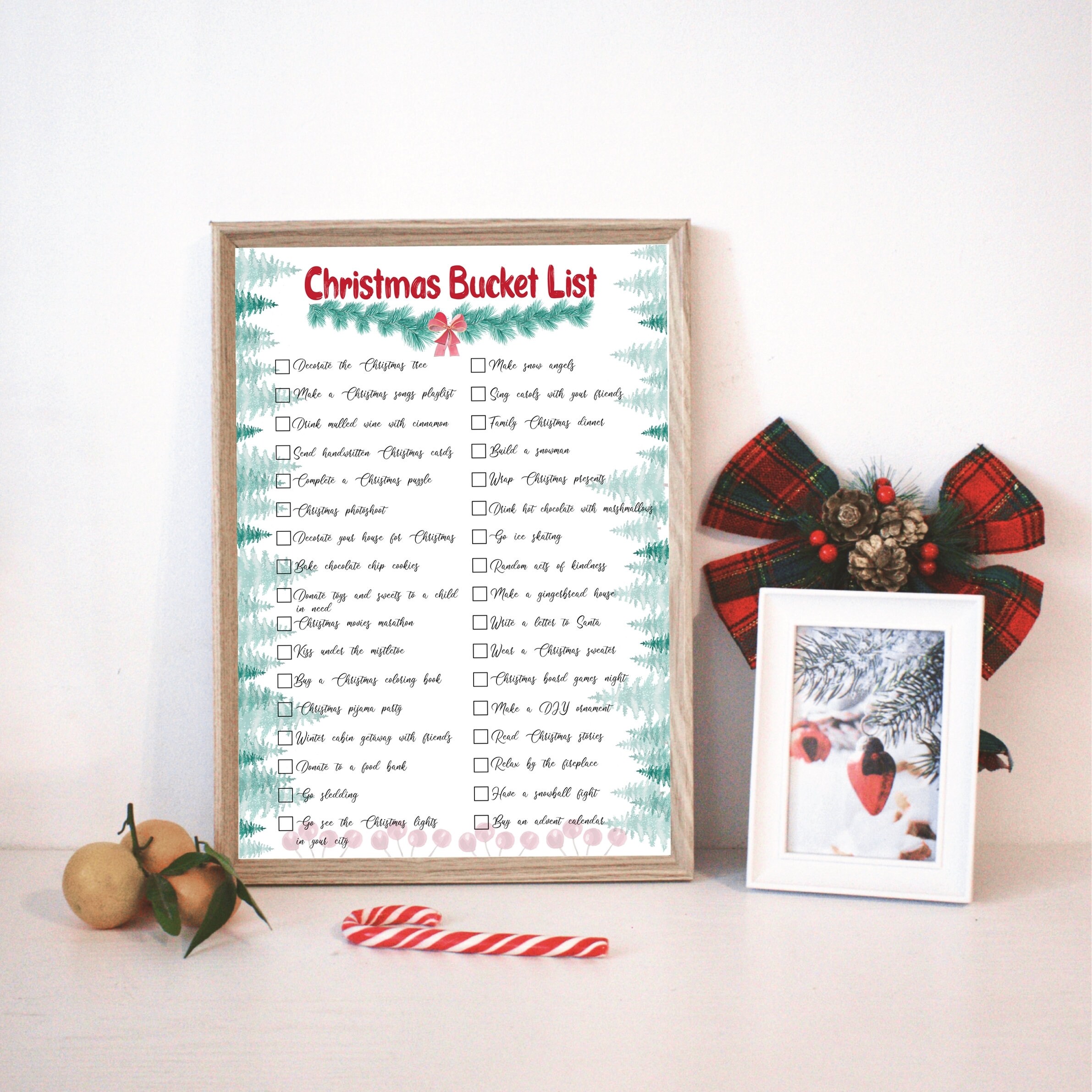Printable Christmas Bucket List, Christmas Decor, Christmas Printable ...