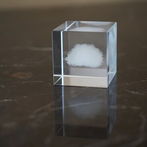 Healing Cloud Crystal Cube, Minimalist Cloud Encased in Crystal Cube ...