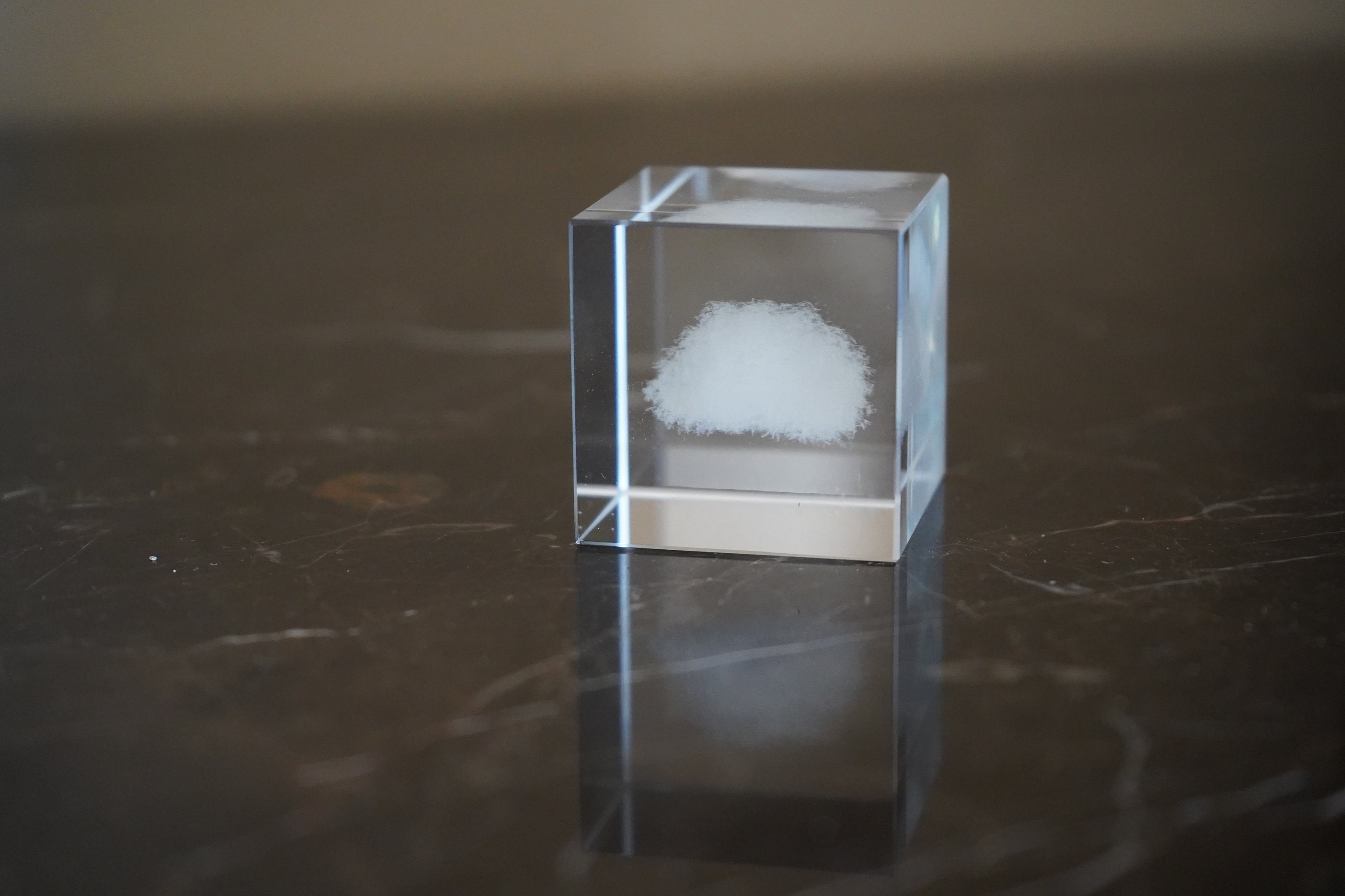 Healing Cloud Crystal Cube, Minimalist Cloud Encased in Crystal Cube ...