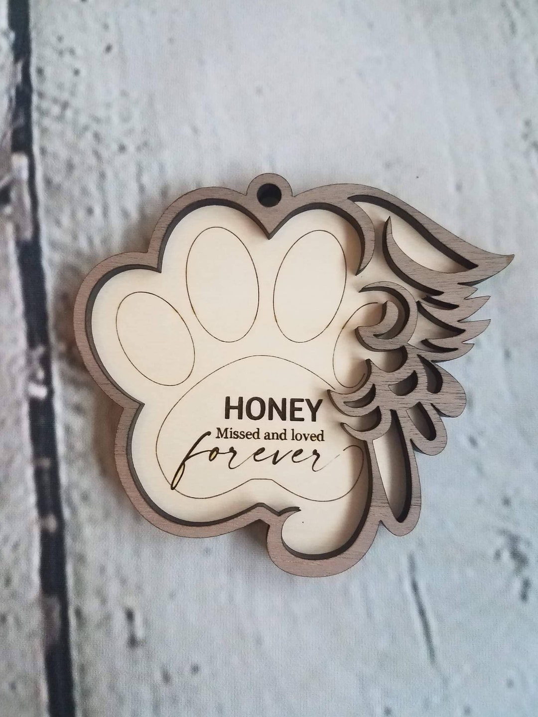 Paw Print Memorial Pet Ornament RIP Dog Remember Christmas Loss of Pet ...