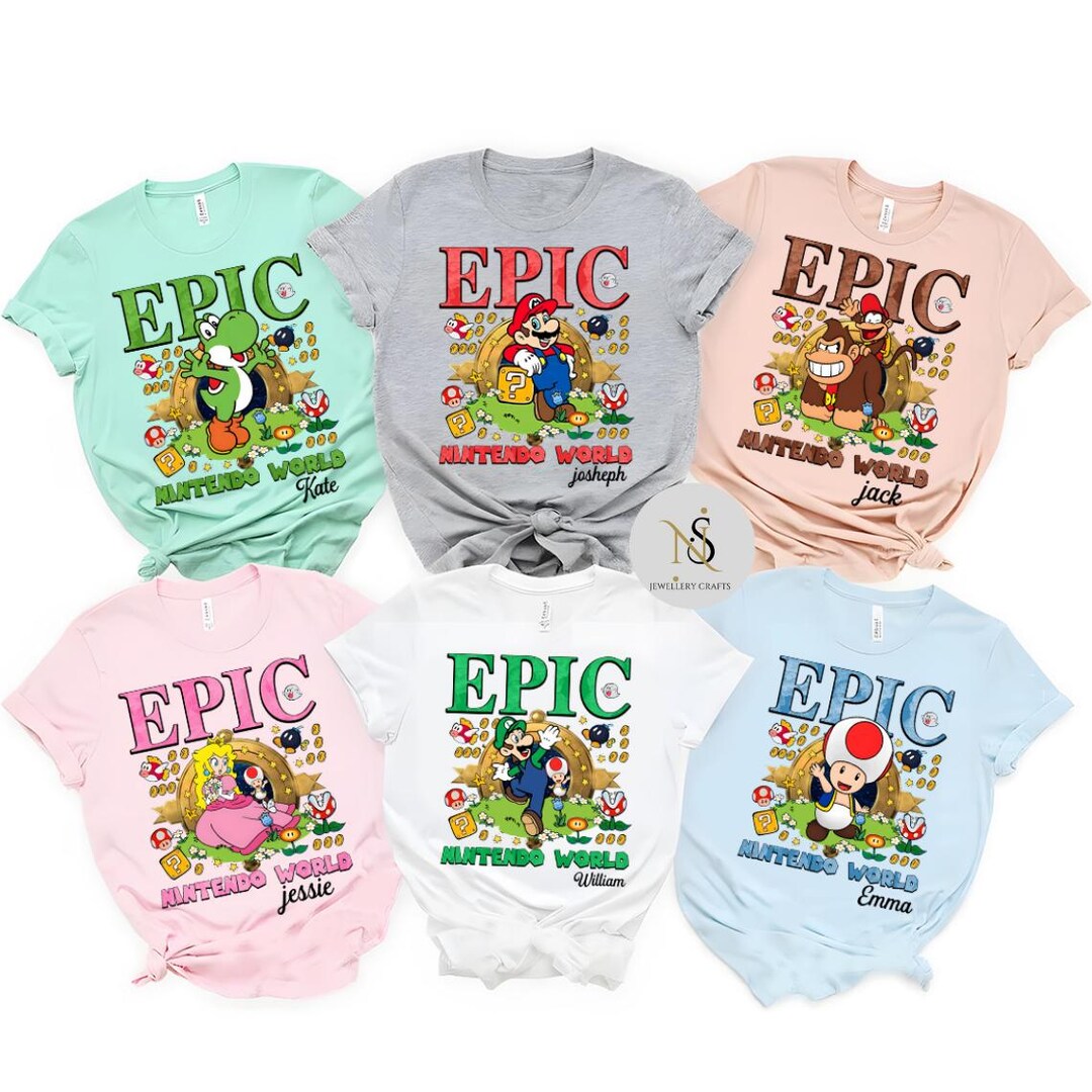 Personalized Super Mario Epic Universe Shirt, Mario Luigi Peach Epic ...