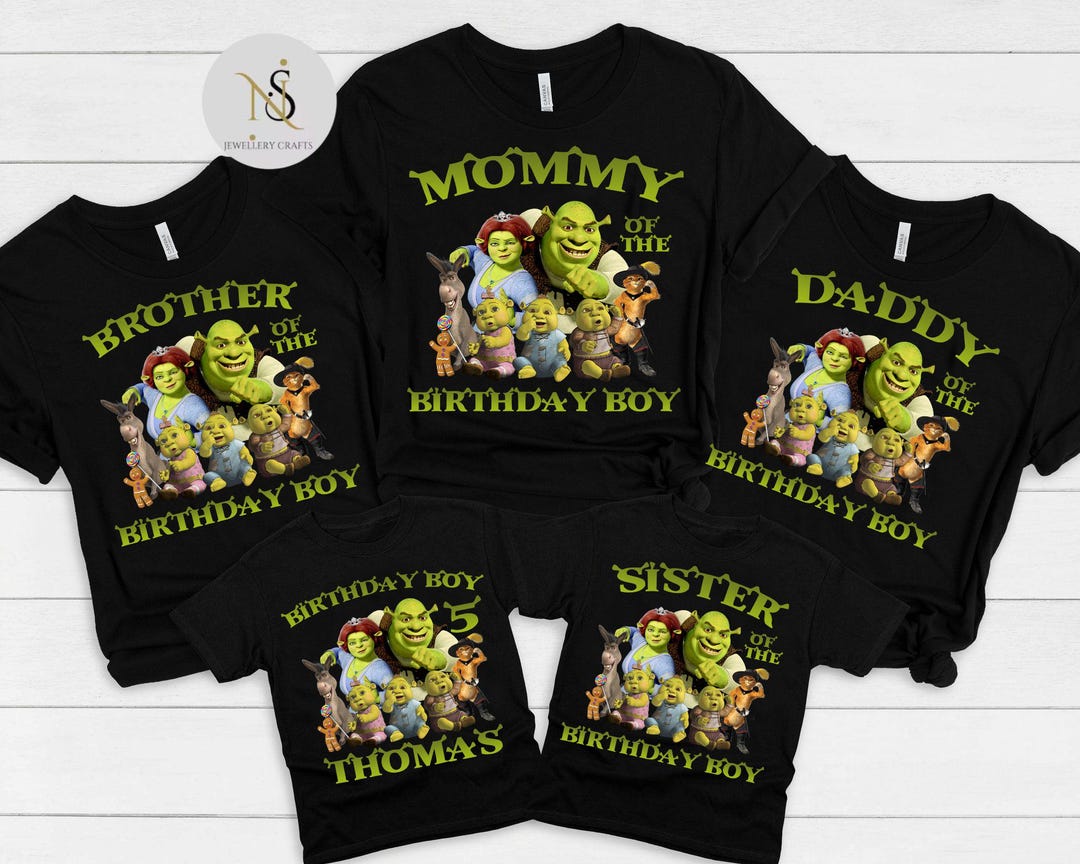 Personalized Shrek Birthday Shirt, Shrek Matching Family Shirts, Shrek ...