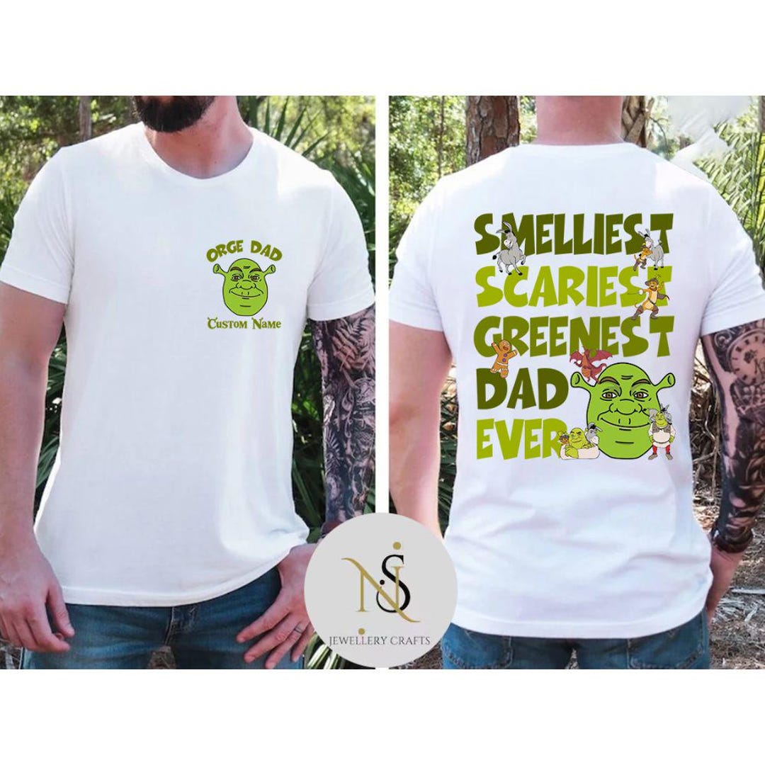 Two-sided Shrek Dad Shirt, Fiona Donkey Lord Farquaad Gingerbread Man ...