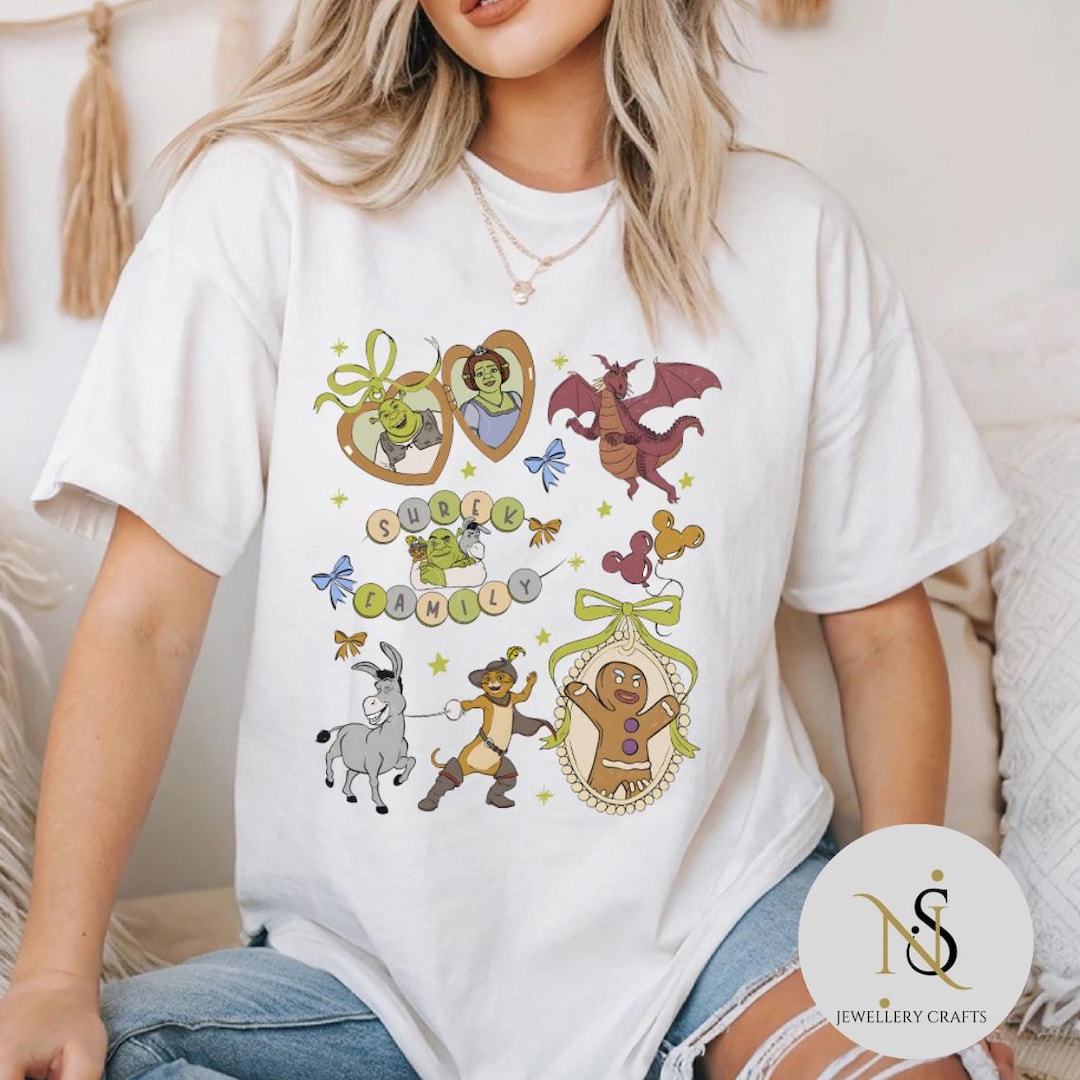 Coquette Bows Locket Shrek Shirt, Fiona Donkey Lord Farquaad ...