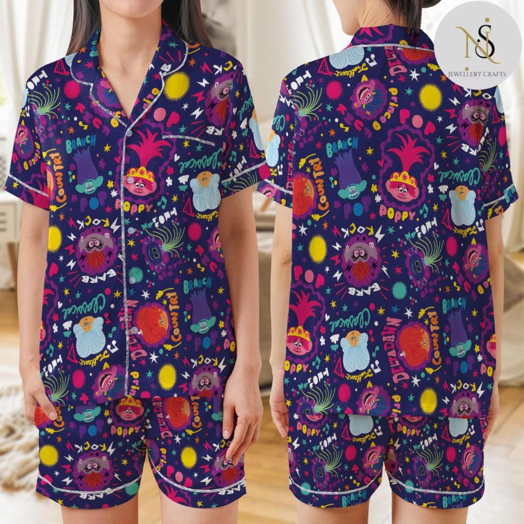 Trolls Pajamas Set, Trolls Band Together Princess Queen Poppy Branch ...