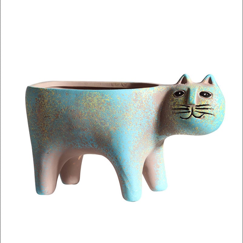 Ceramic Cat Design Planter and Pot Gifts for Him or Her - Etsy