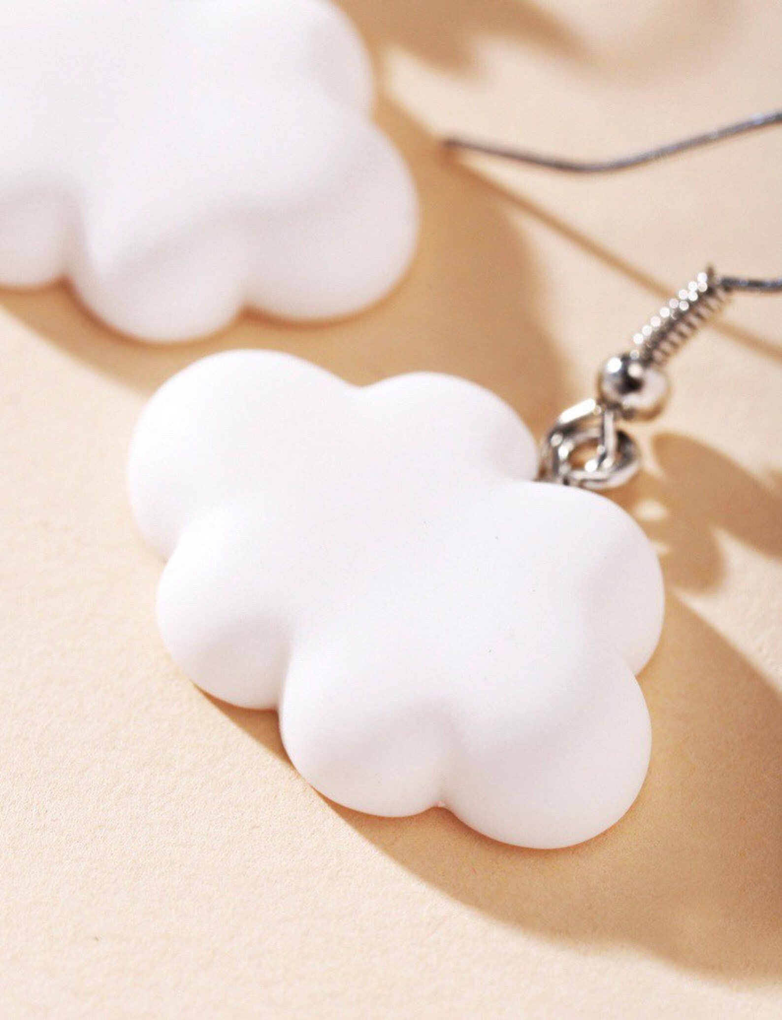 Same Day Shipping Dangle Drop Hook Cloud Earrings Cute White | Etsy