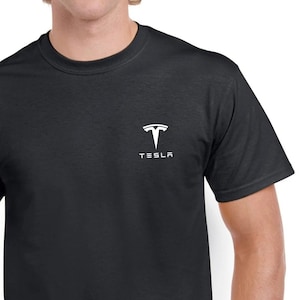 TESLA Fan T-shirt With Tesla Logo and Tesla Script on Gildan Soft Style ...