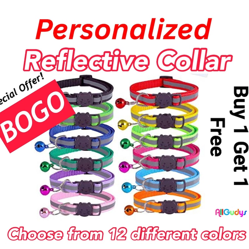 Reflective Collar Tag Cat - Etsy