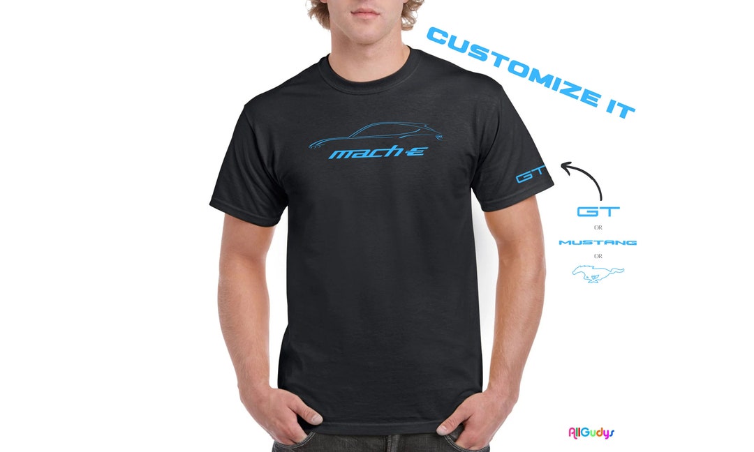 Ford Mustang Mach E Lover Tshirt With Model Logo on Left Sleeve Printed ...