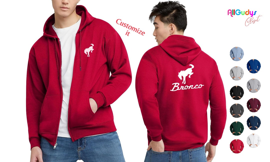 Ford Bronco Heritage Edition Fleece Fullzip Hooded Jacket Light Blue ...