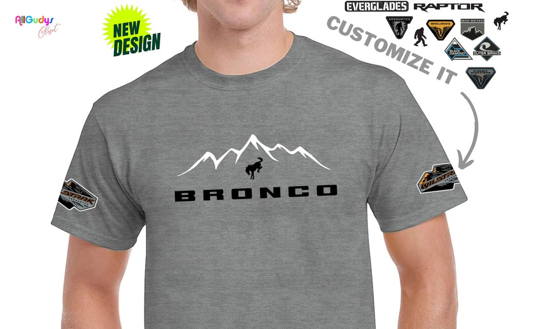 Ford Bronco Lover Tshirt With Model Logo on Both Sleeve Printed on ...