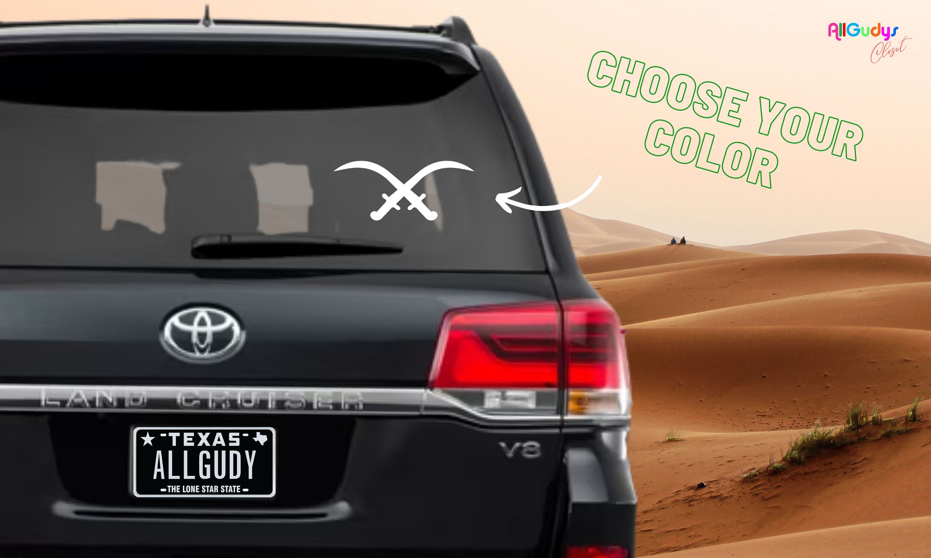 Saudi Coat of Arms Symbol Two Swords Custom Car Decal Various Colors ...