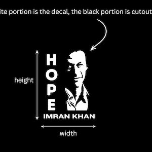 Imran Khan HOPE Car Sticker Decal Reflective White Color for Car Home ...