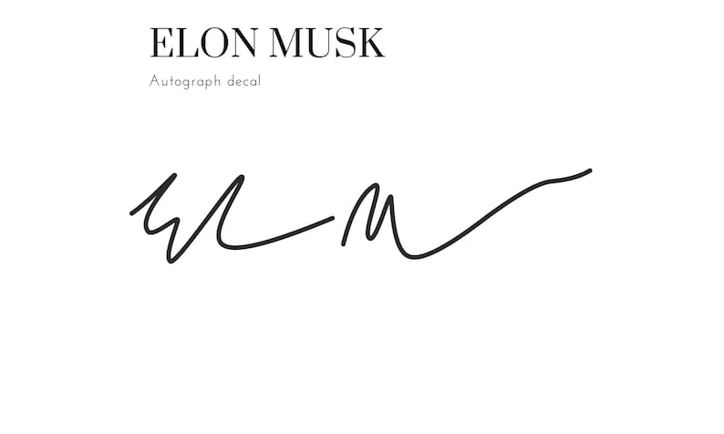 Elon Musk Autograph Decal Available in Various Sizes and Colors Elon ...