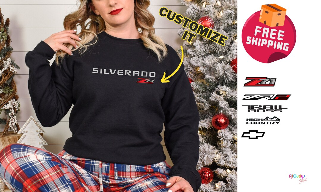 Chevy Silverado Lover Sweatshirt With Model Logo Design, Great ...