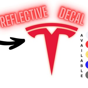 Tesla Logo Reflective Decal Bumper Sticker Available in Different ...