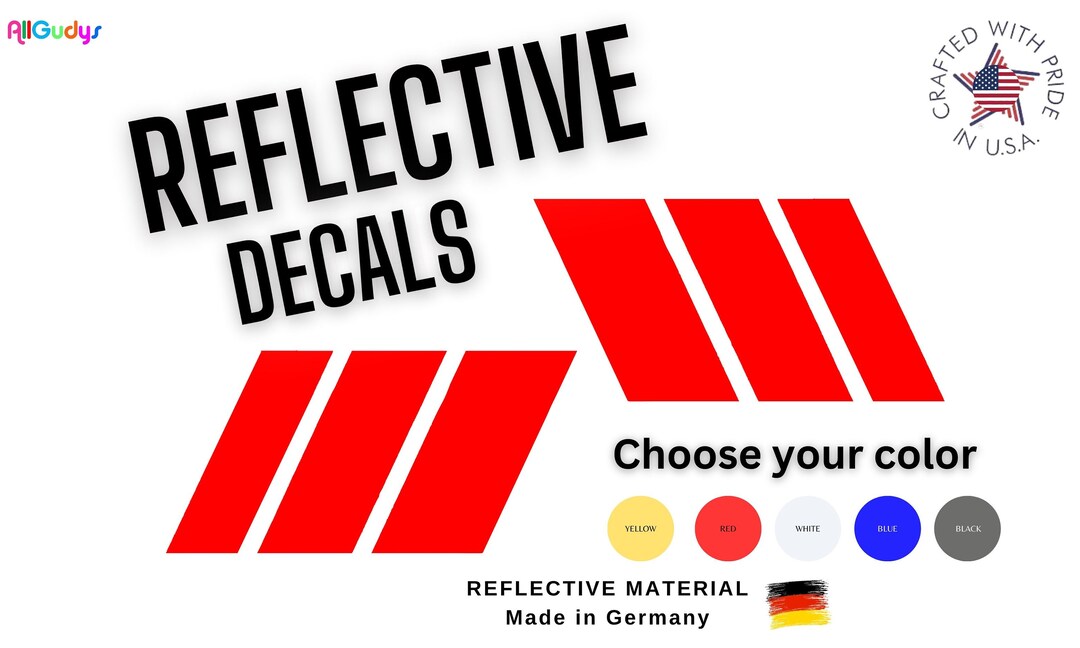 Retro Stripes Reflective Decal Bumper Stickers Available in Different ...