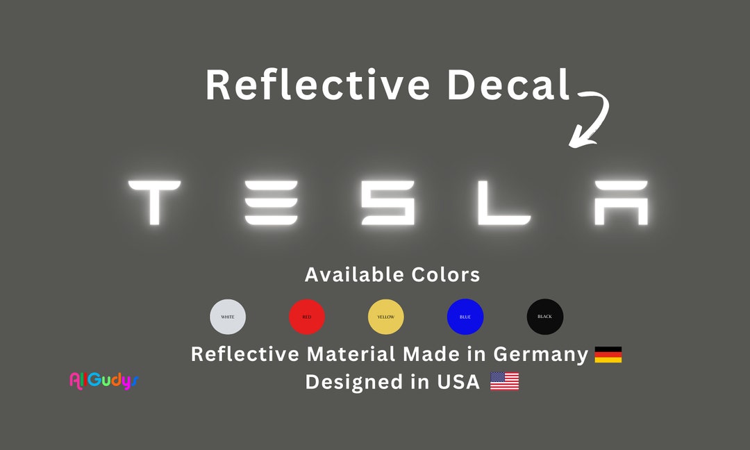 Tesla Script Decal Reflective, Available in Various Sizes and Colors ...
