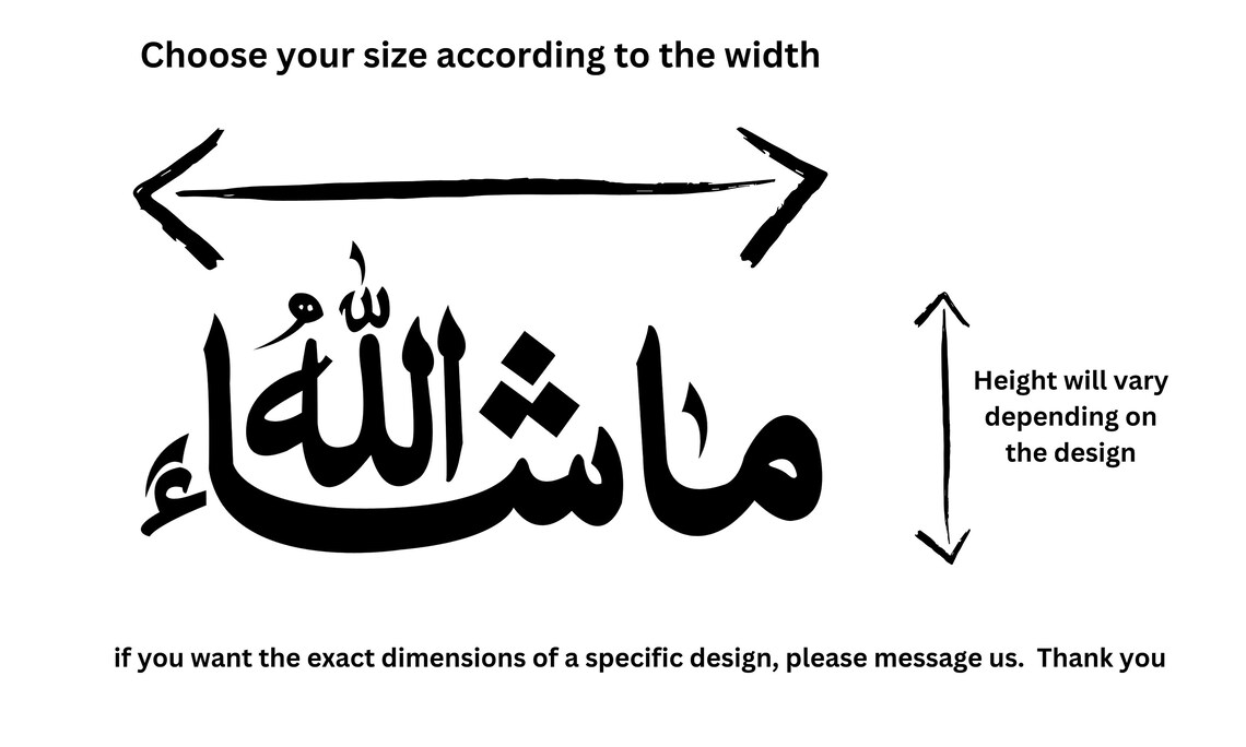 Mashaallah Car Sticker Decal Various Colors for Car Home Front Door ...