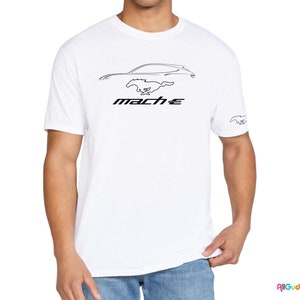 Ford Mustang Mach E Lover Tshirt With Model Logo on Left Sleeve Printed ...