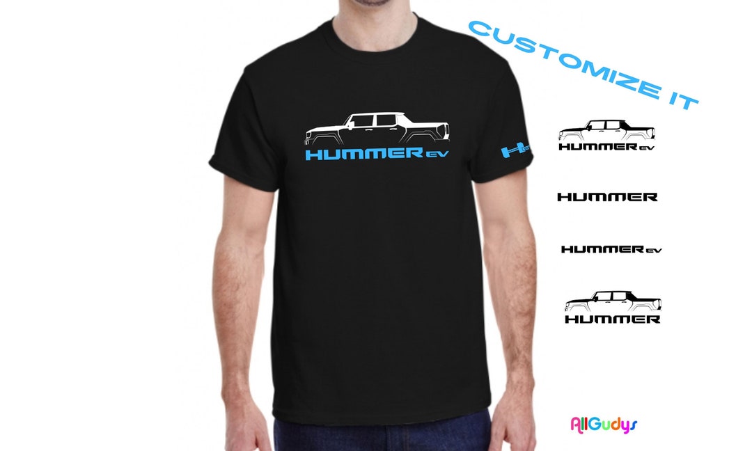 Hummer EV Lover Tshirt With Model Logo on Left Sleeve Printed on Gildan ...