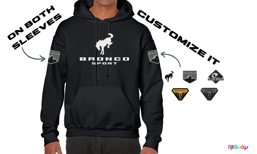 Ford Bronco Sport Lover Hoodie With Model Logo on Both Sleeves, Ford ...