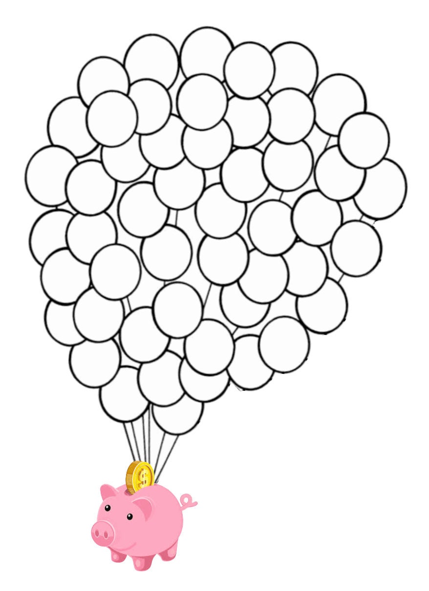 Piggy Bank Savings Debt Snowball Payment Tracker Coloring Page - Etsy