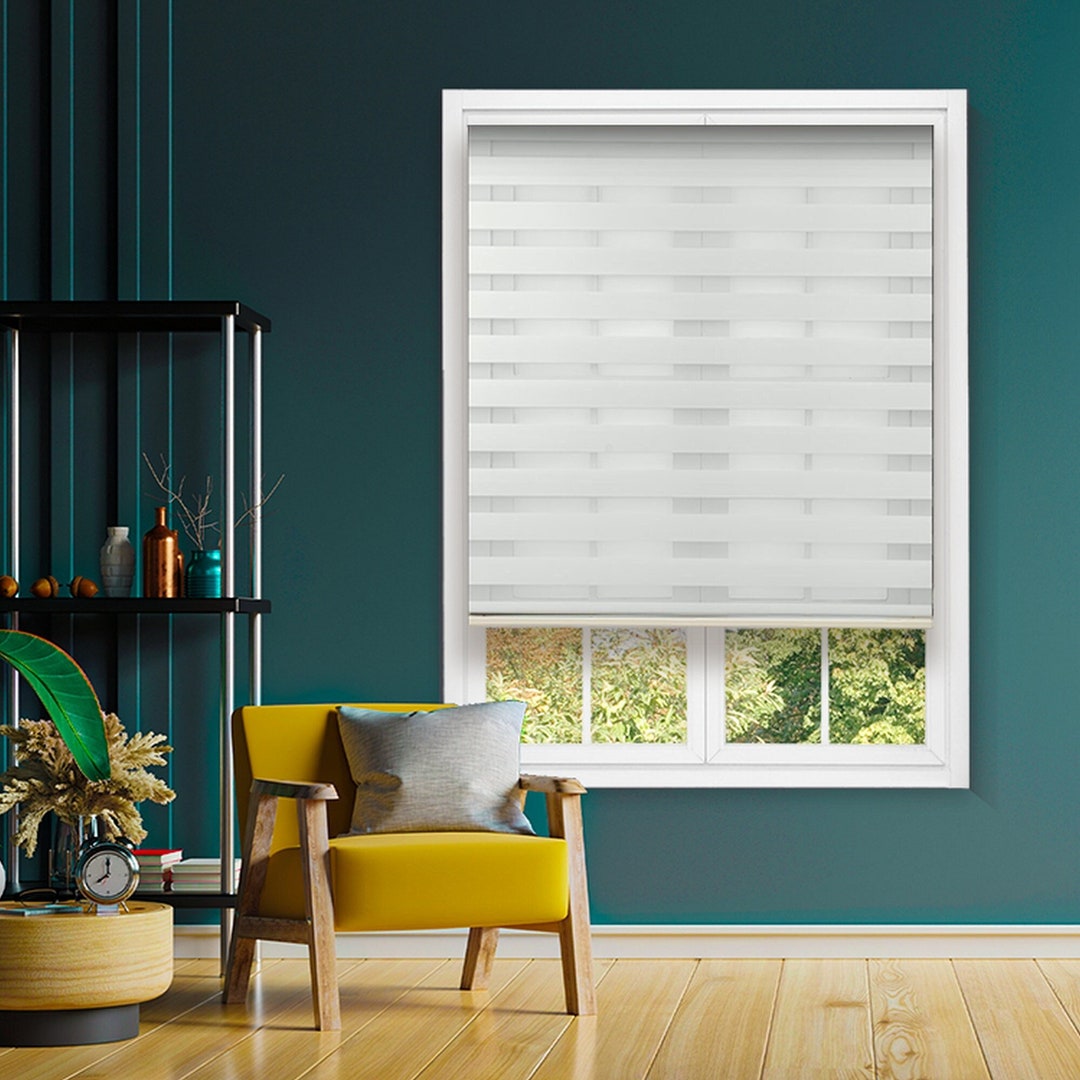 Zebra Roller Blinds Dual Layer Shades Easy to Install Day and Night ...
