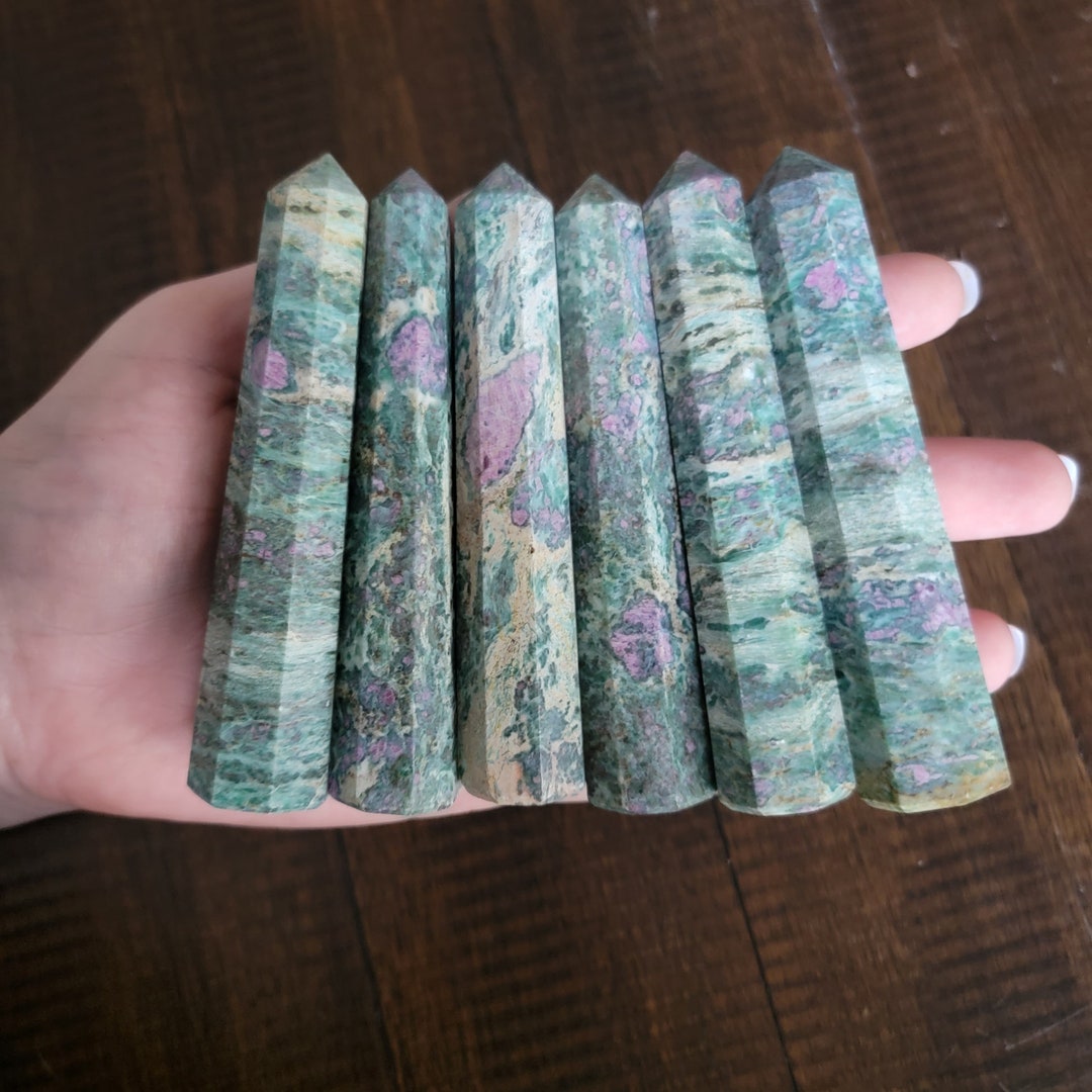 Ruby Fuchsite Tower Point - Etsy