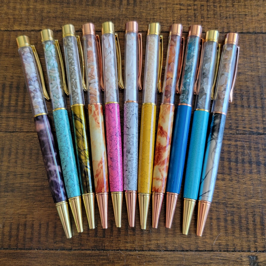 Crystal Pens With Patterned Grip in Velvet Bag With Two Pen Refills - Etsy