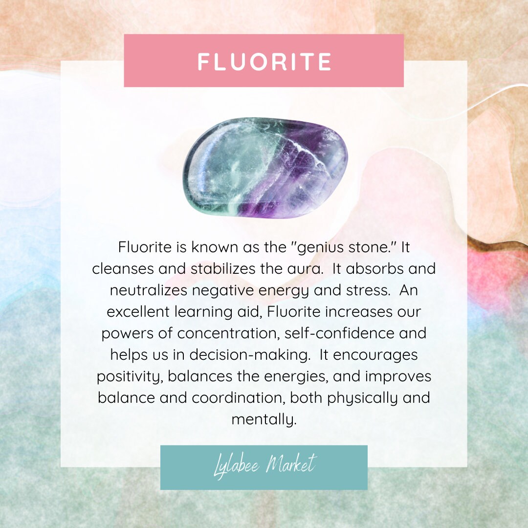 Purple Fluorite Worry Stone Palm Hearts | Etsy