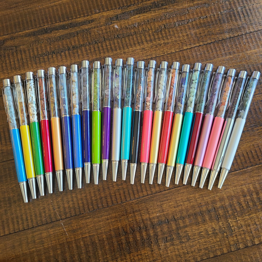 Silver Crystal Pens With Pen Refills in Velvet Bag - Etsy