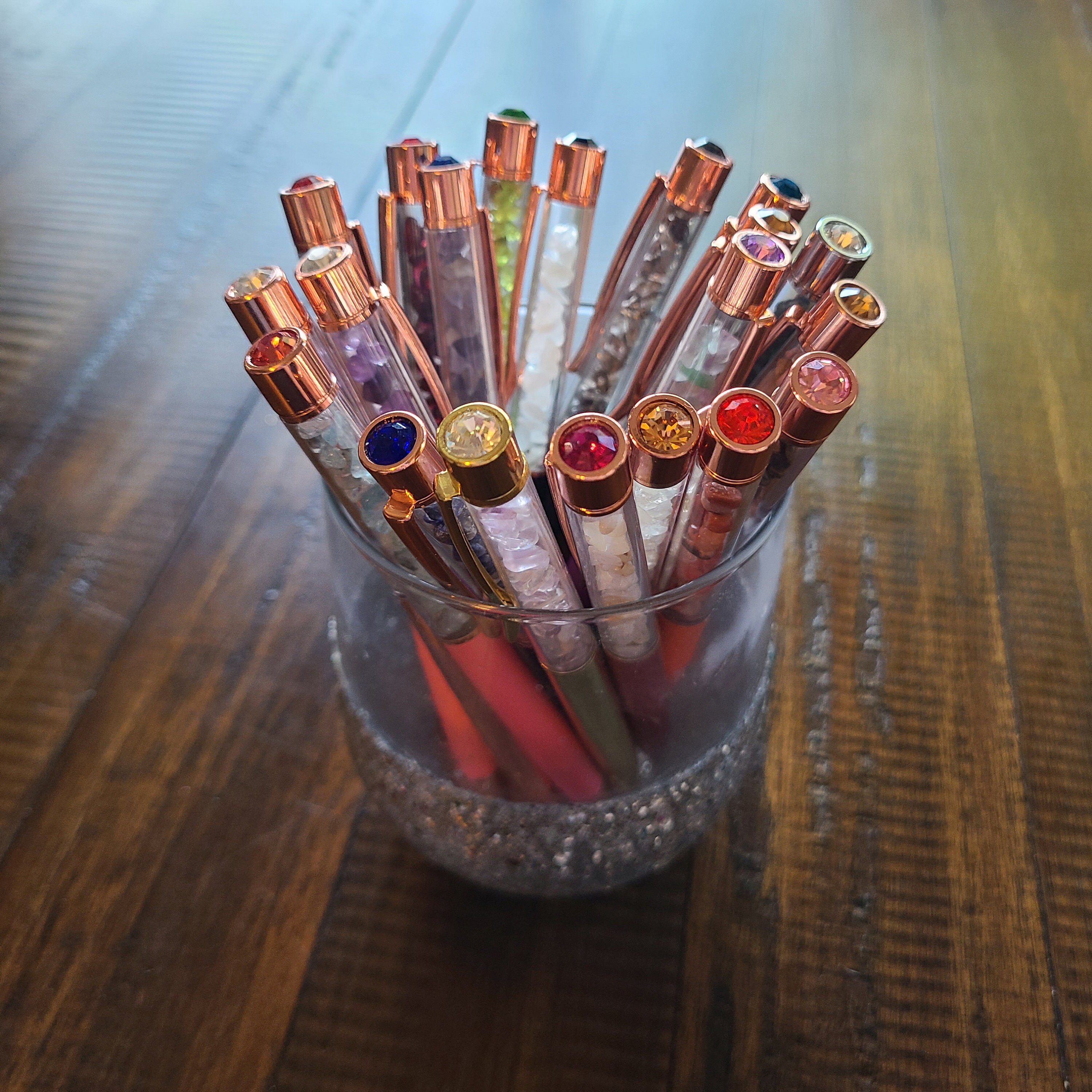 Crystal Pens With Rhinestone Top in Velvet Bag With Two Pen Refills ...