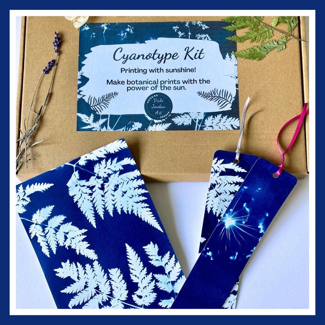 Complete DIY Cyanotype Kit: Sun Printing Art Gift, Botanical Blueprints ...