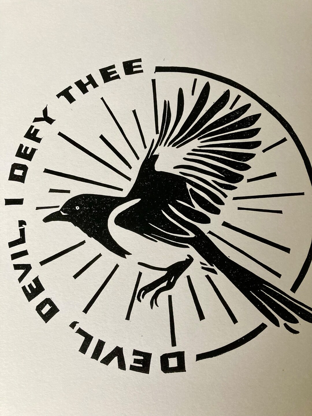 Magpie Original Lino Print the Devils Bird Handmade & Hand Printed - Etsy
