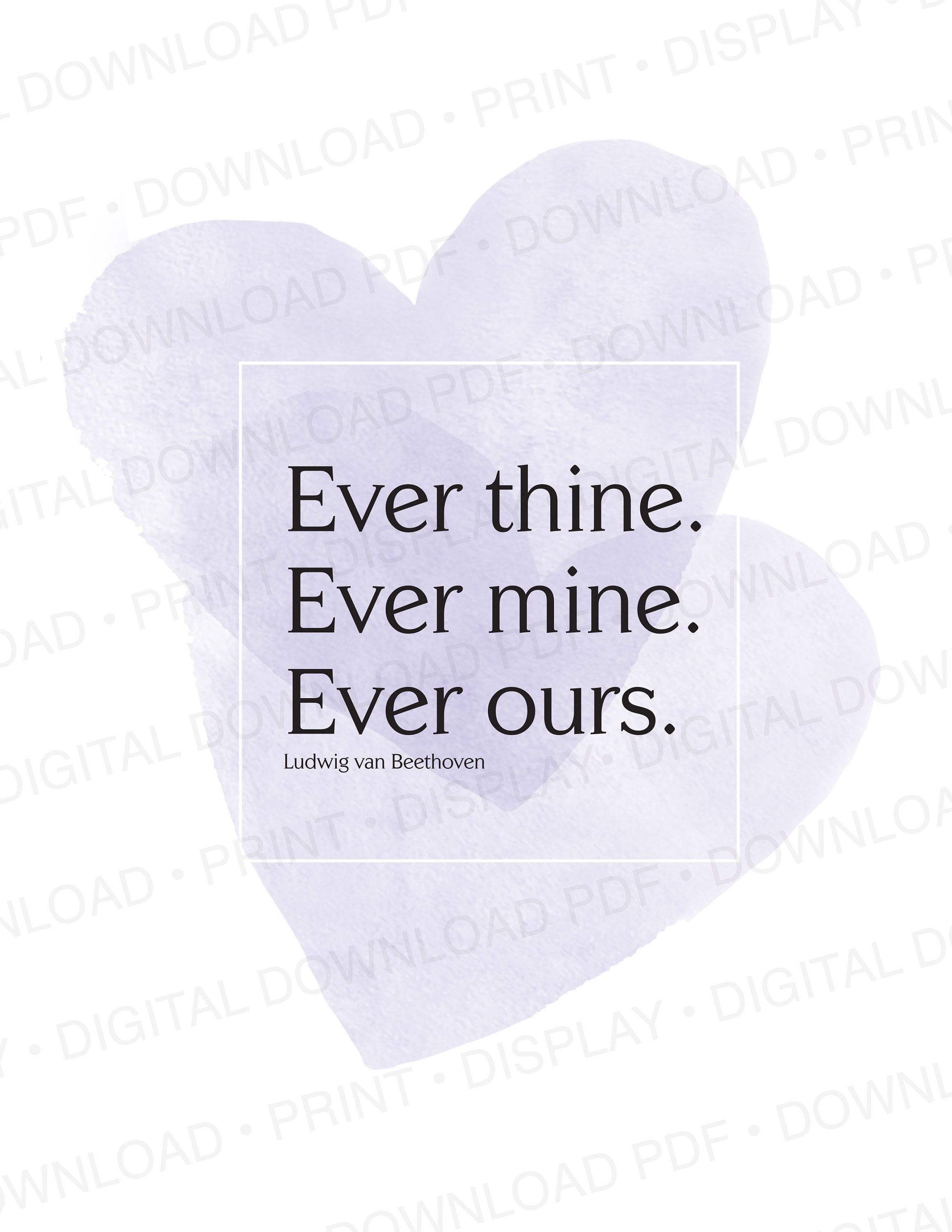 Ever Thine. Ever Mine. Ever Ours. Ludwig Van Beethoven - Etsy