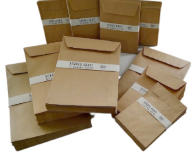 Kraft Paper Bag Envelopes for Shipping and Document Protection. Various ...