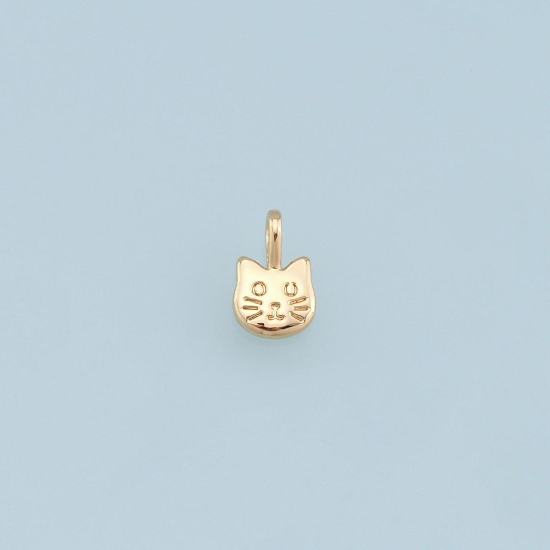 Gold Tiny Cat Charms,18k Gold Filled Cat Pendant,cute Cat Charm ...