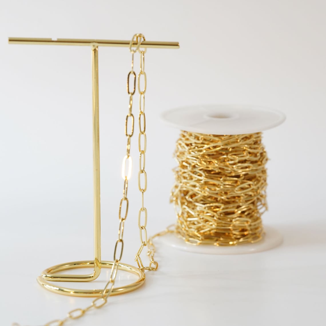 Gold Oval Chain18k Gold Filled Rectangle Paper Clip Chain for - Etsy