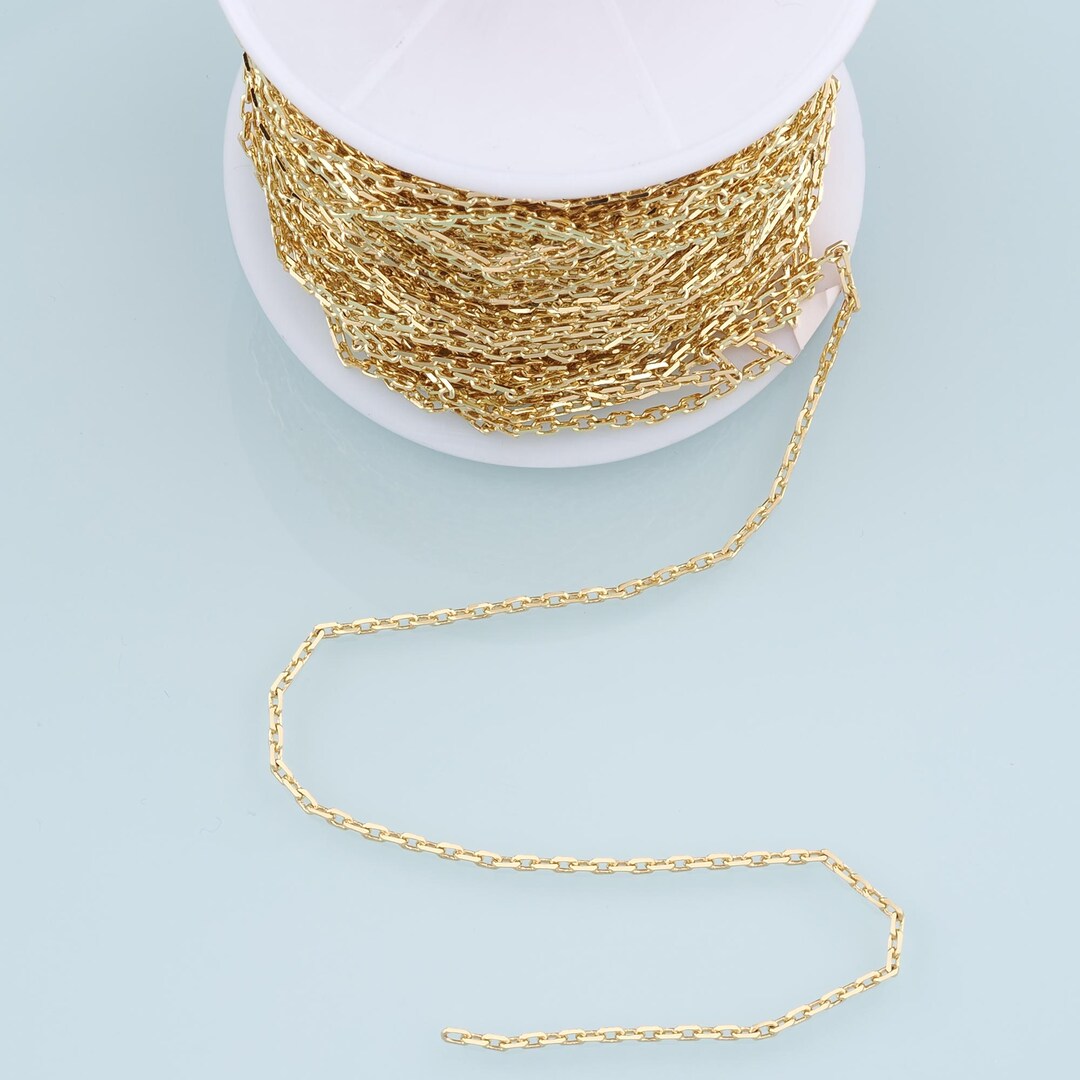 Gold Box Chain,18k Gold Filled Box Paper Clip Chain for Necklace ...