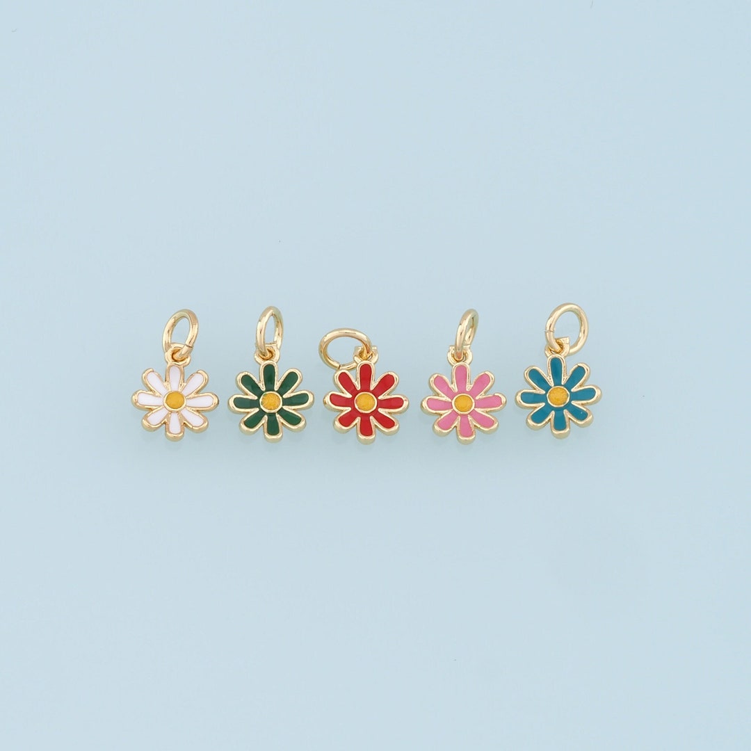 Gold Daisy Charms,18k Gold Filled Daisy Pendant,daisy Charm Bracelet ...