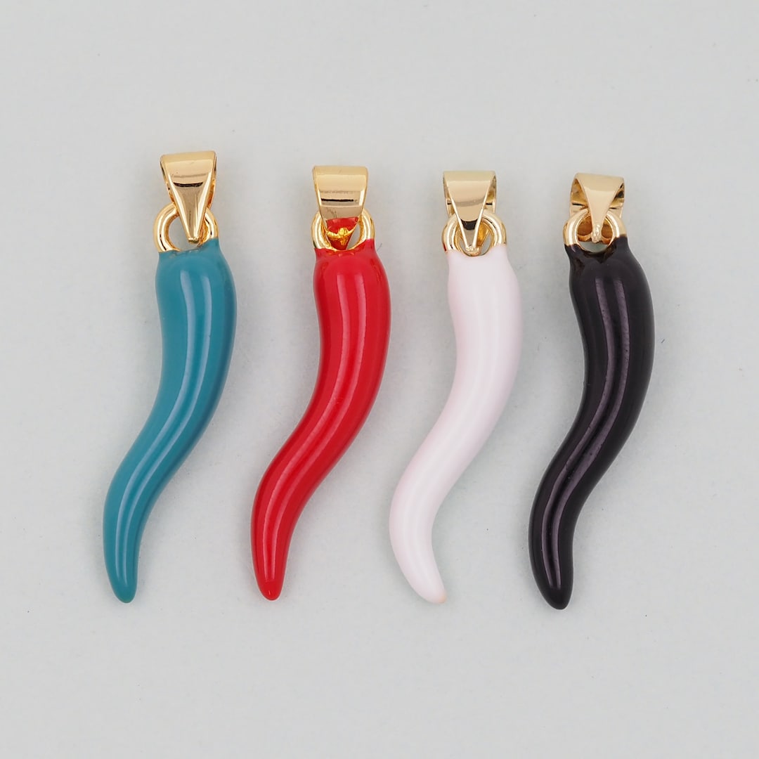 18K Gold Filled Italian Horn Pendant,italian Horn Charm Bracelet ...