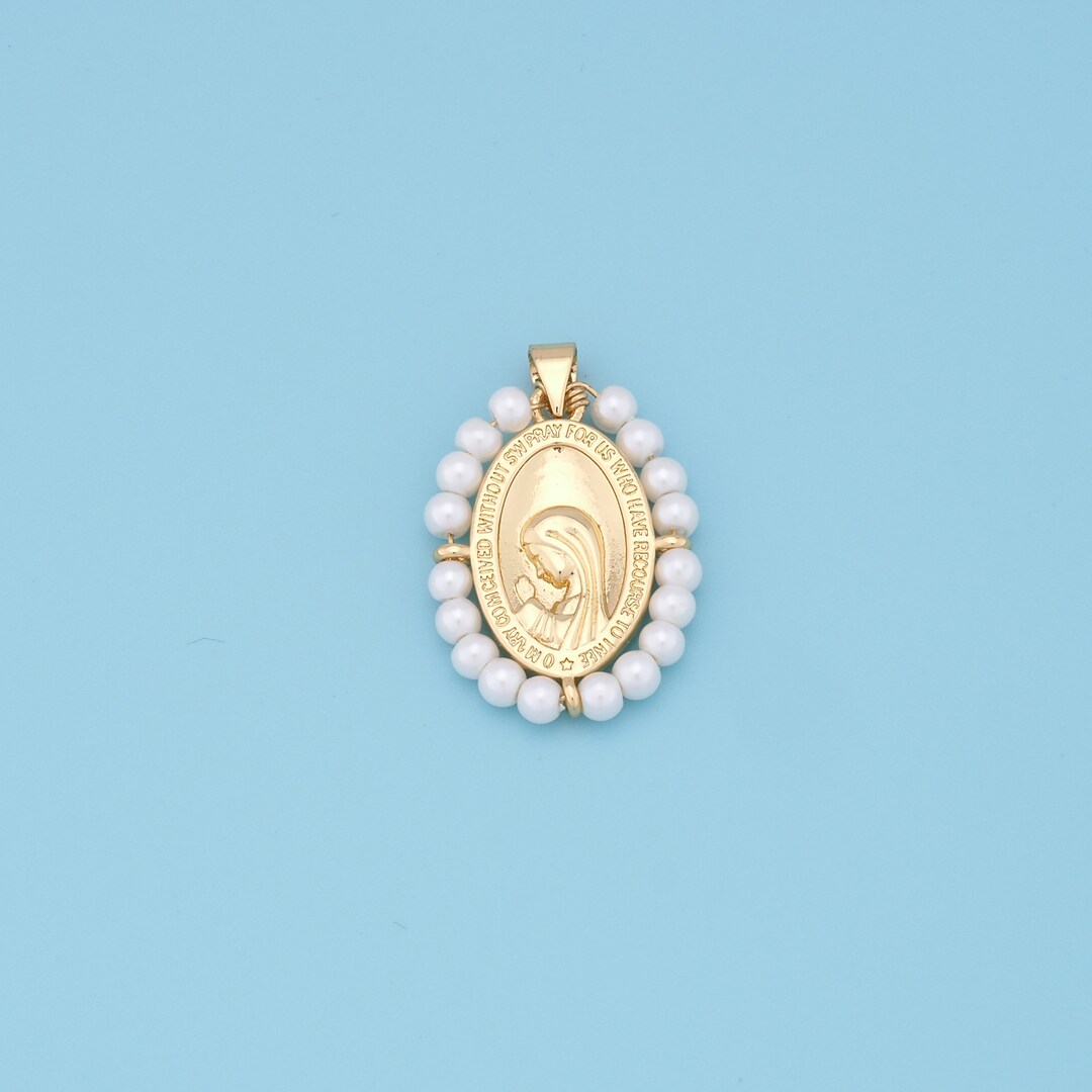 Gold Pray Virgin Mary Charms,18k Gold Filled Pray Our Lady Pendant ...